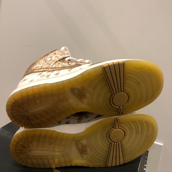 Nike | Shoes | Nike Dunk Hightop Paule Marrot Metallic Gold Butterflies ...